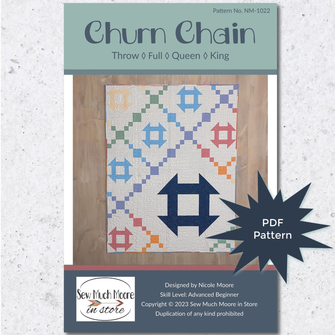Churn Chain Quilt Pattern - PDF Pattern – Sew Much Moore