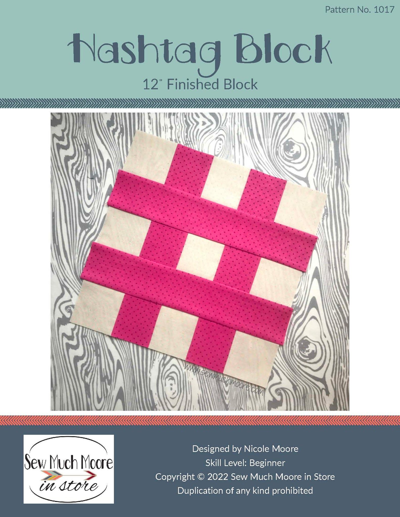 Hashtag Quilt Block PDF Pattern – Sew Much Moore