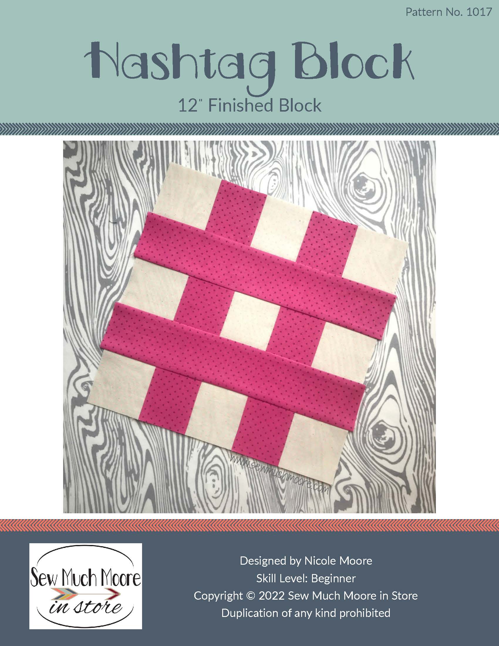 Hashtag Quilt Block PDF Pattern – Sew Much Moore