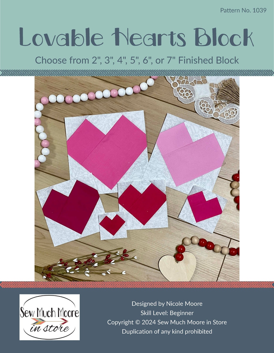 Lovable Hearts Quilt Block Pattern – Sew Much Moore