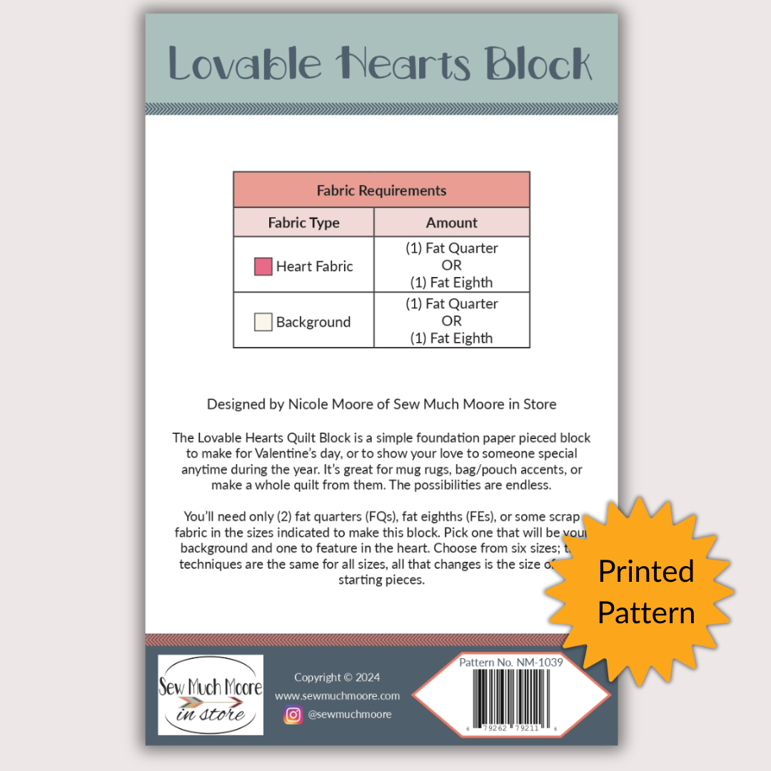 Lovable Hearts Block – Sew Much Moore