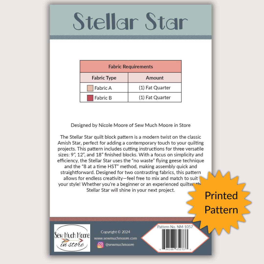 Stellar Star - Printed Pattern – Sew Much Moore