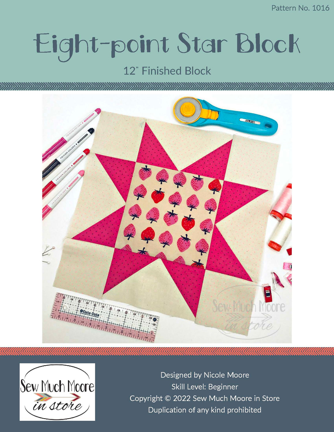 Eight Point Star Quilt Block PDF Pattern – Sew Much Moore