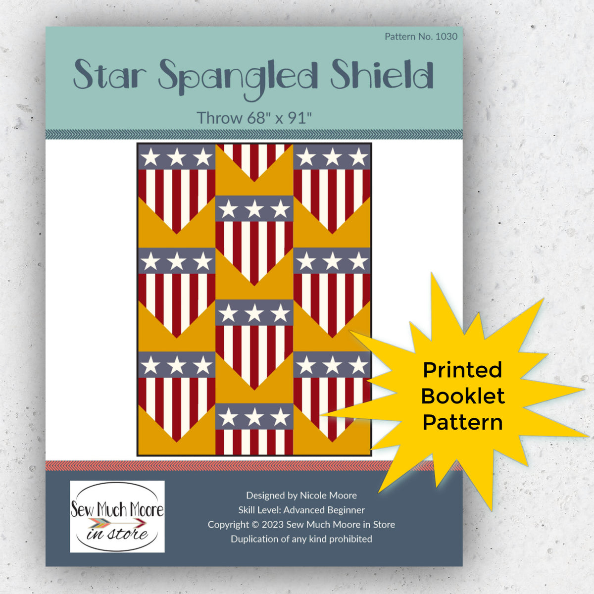 Star Spangled Shield - Printed Pattern – Sew Much Moore