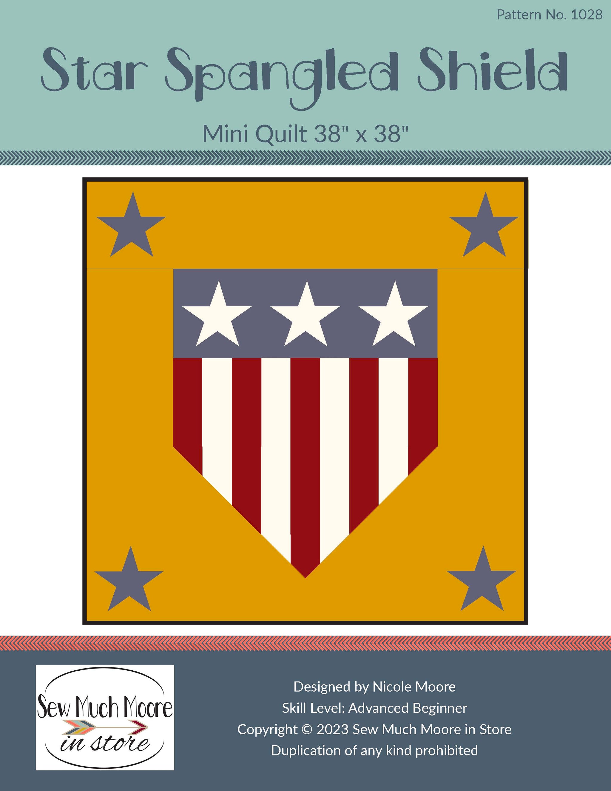 Star Spangled Shield Mini Quilt PDF Pattern – Sew Much Moore